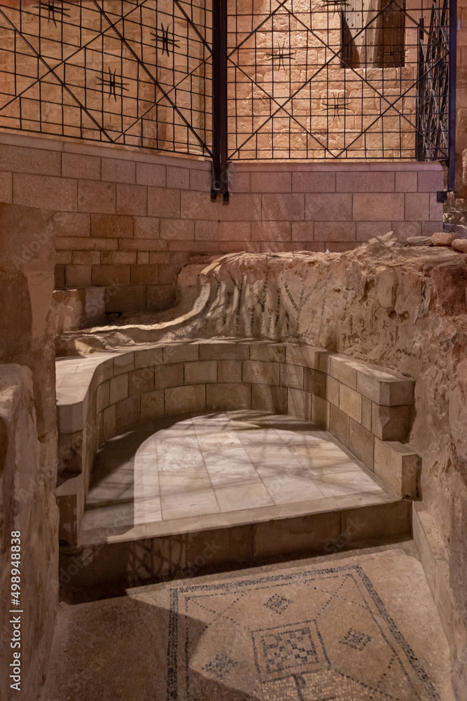 Archaeological excavations in the main hall on the first floor of the ...