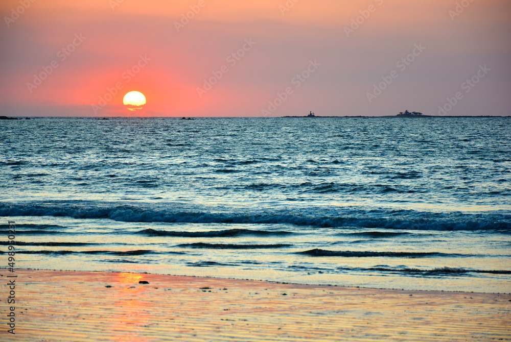 Beautiful sunset at Chaung Thar Beach Stock Photo | Adobe Stock