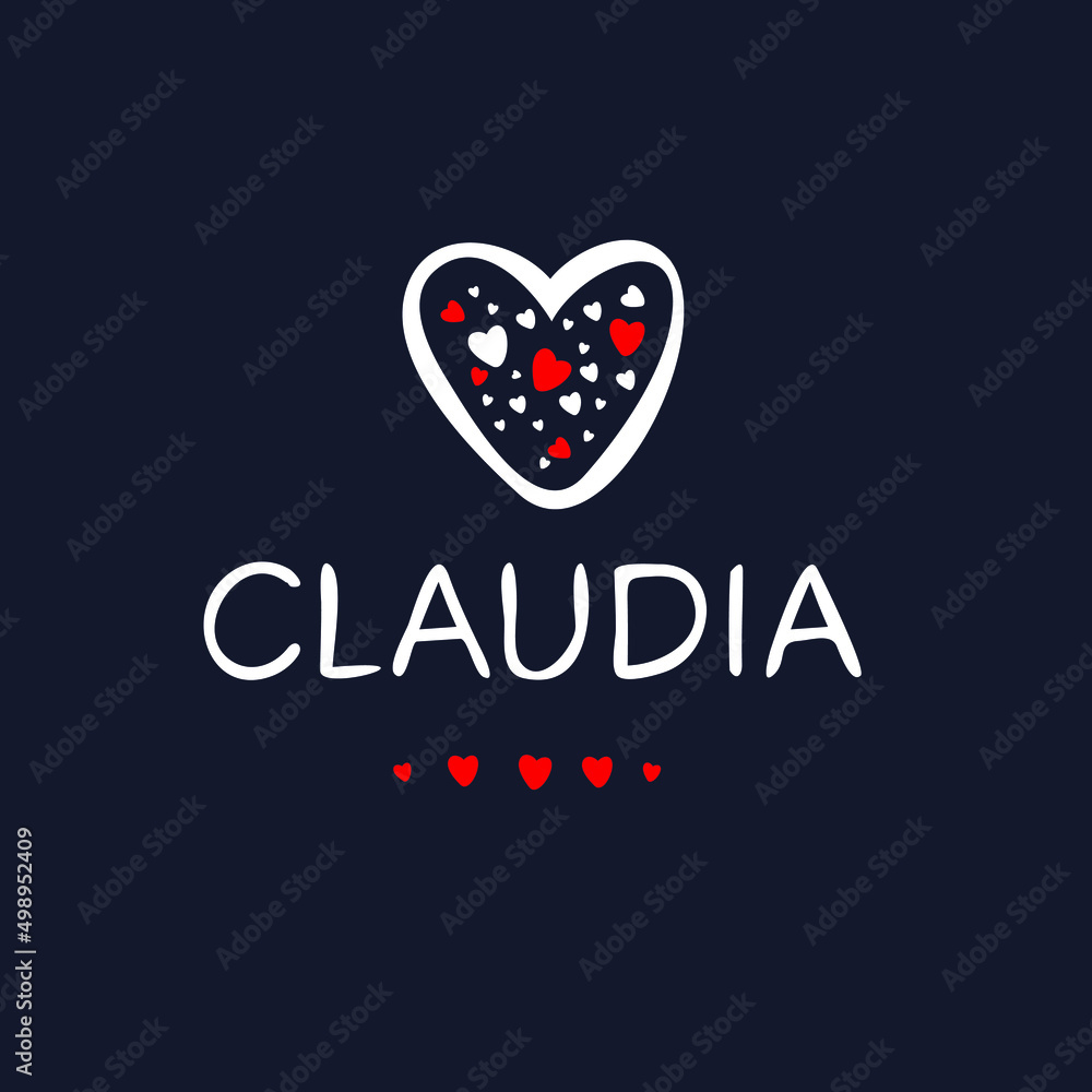 Claudia Calligraphy female name, Vector illustration. Stock Vector ...