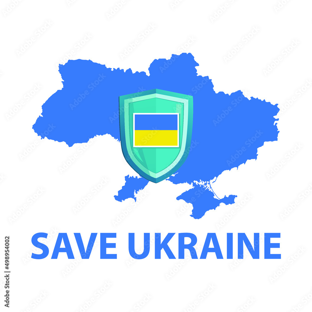 Save ukraine protect ukraine war map logo symbol vector illustration ...