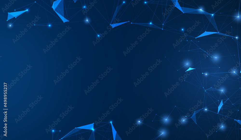 Blue Plexus Dot Line Connection Structure Futuristic Background Data Visualization Concept Blue