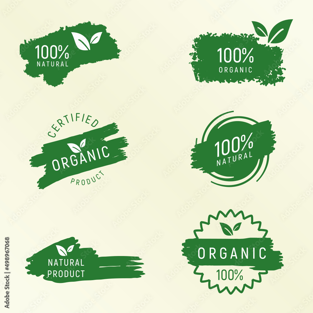 Stickers with natural, bio, organic product. Badges templates for ...