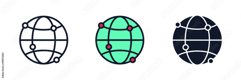 global connection icon symbol template for graphic and web design ...