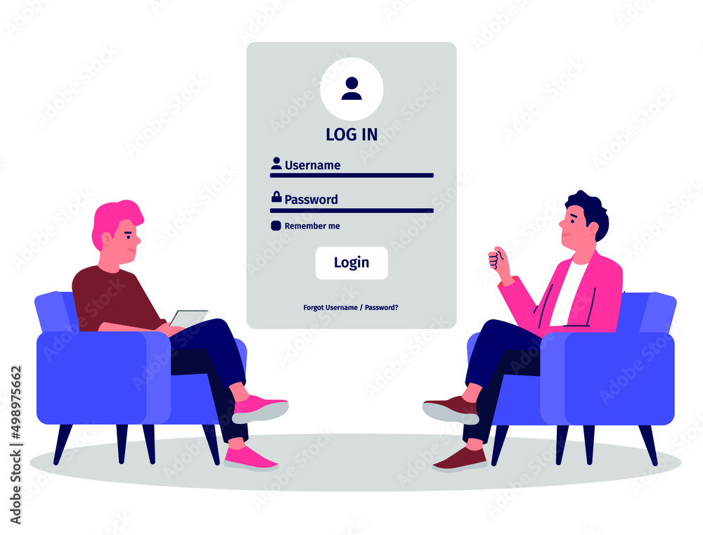 Account login and password form page on screen. Login page. sign up web forms with the detailed ...