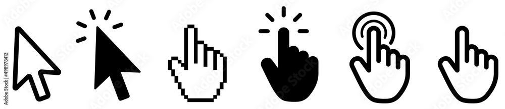 Vetor de Computer mouse click cursor. Pointer cursor. Cursors icons ...