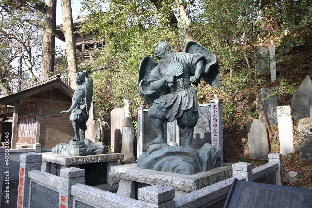 Tengu statue at Takao-san Yakuo-in temple, Tokyo, Japan Stock Photo ...