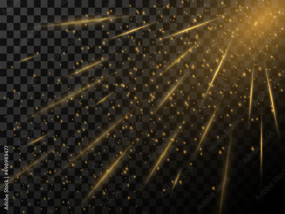 Flying sparks in different directions from an exploded star, bright ...