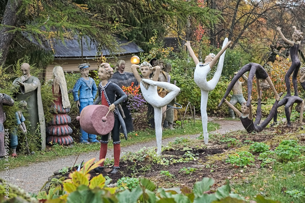 Parikkala, Finland. Sculptures by artist Veijo Ronkkonen in his ...
