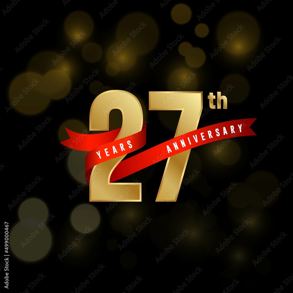 27th Anniversary logotype. Anniversary celebration template design for ...
