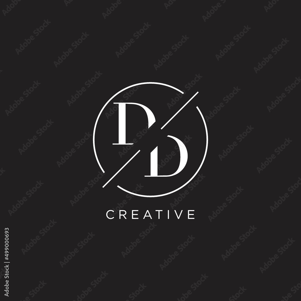 Letter DD logo with simple circle line. Creative look monogram logo ...