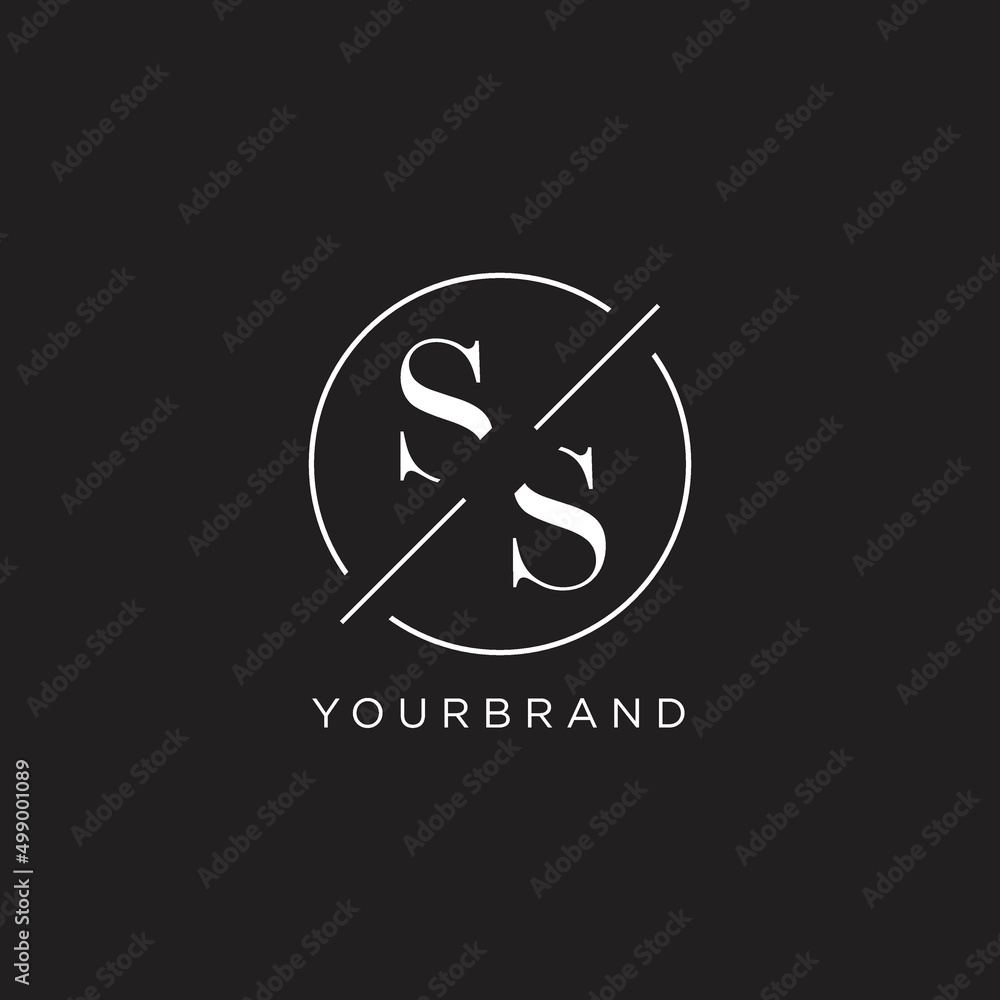 Letter SS logo with simple circle line. Creative look monogram logo ...
