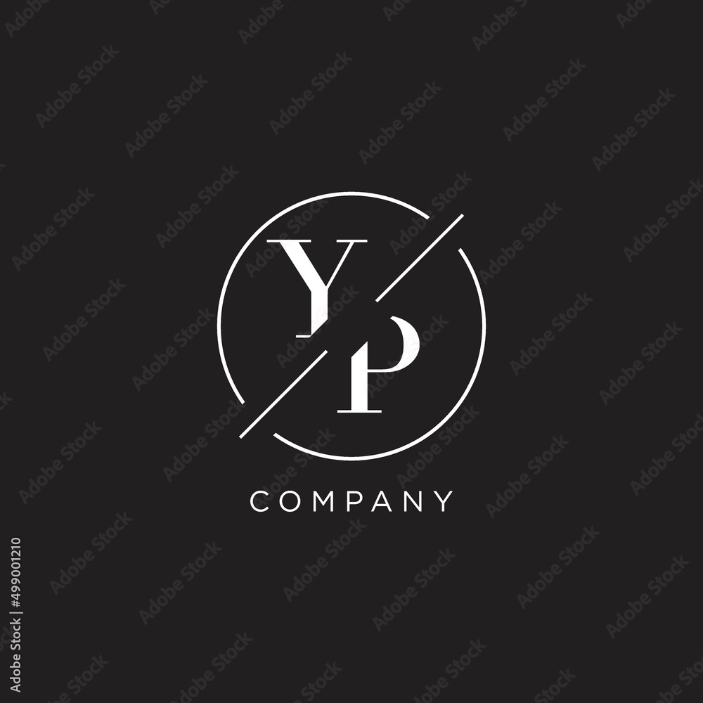 Letter YP logo with simple circle line. Creative look monogram logo ...
