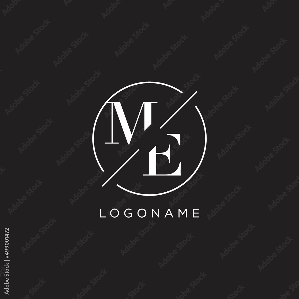 Letter ME logo with simple circle line. Creative look monogram logo ...