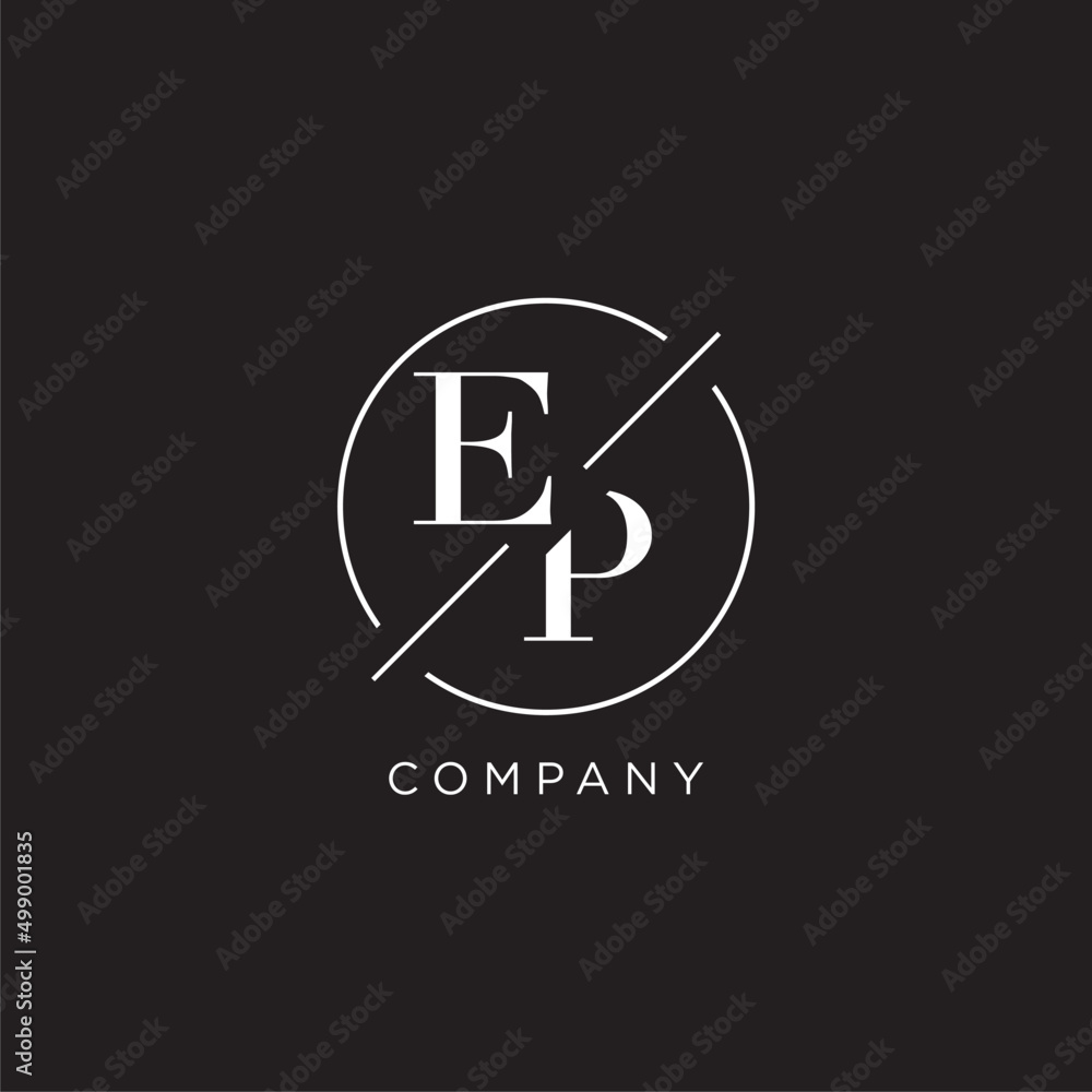 Letter EP logo with simple circle line. Creative look monogram logo ...