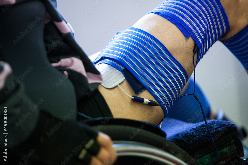 Competition of athletes equipped with bionic devices. Stock Photo ...