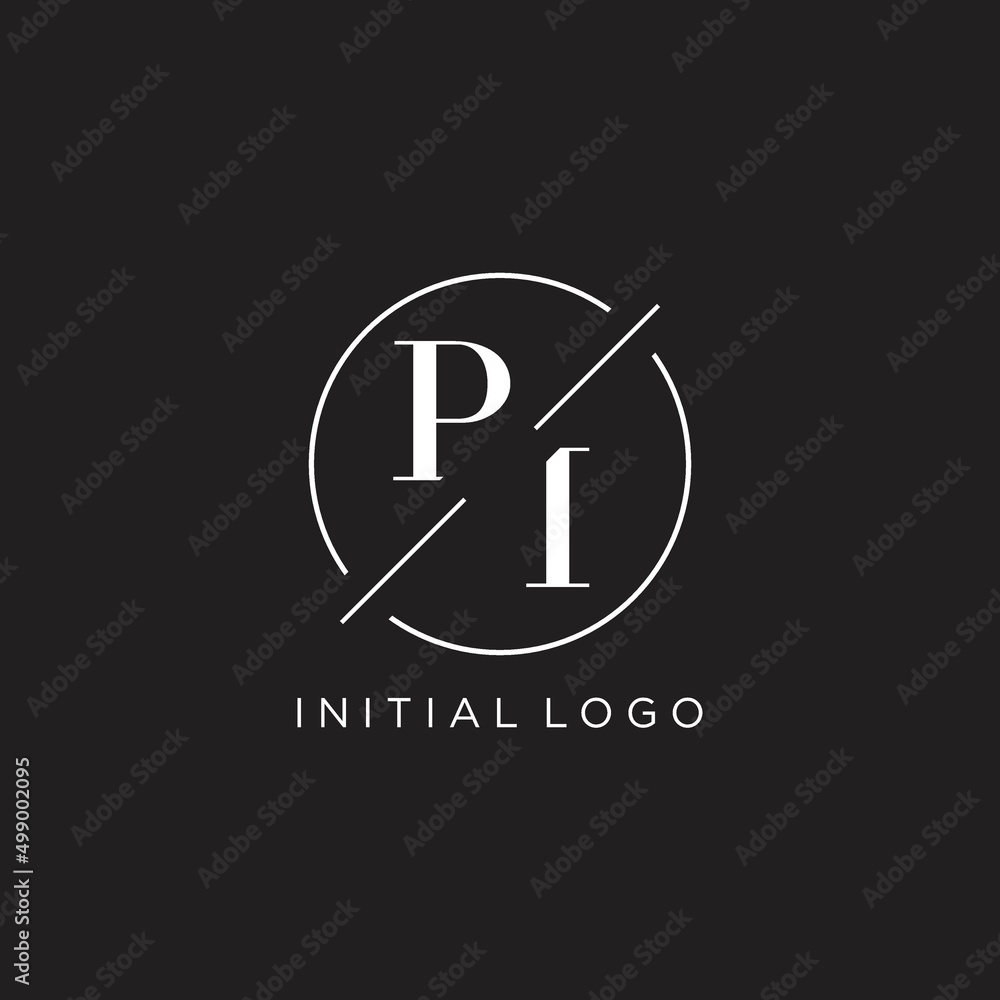 Letter PI logo with simple circle line. Creative look monogram logo ...