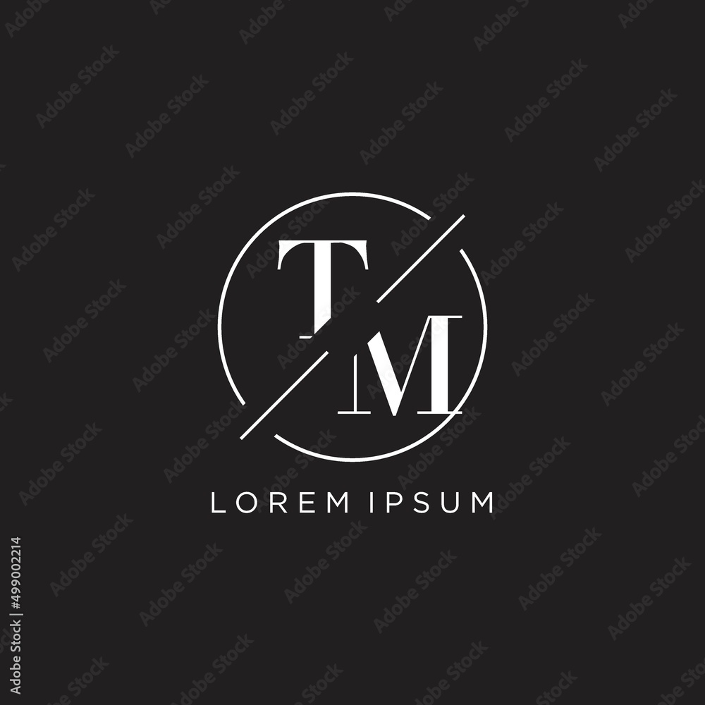 Letter TM logo with simple circle line. Creative look monogram logo ...