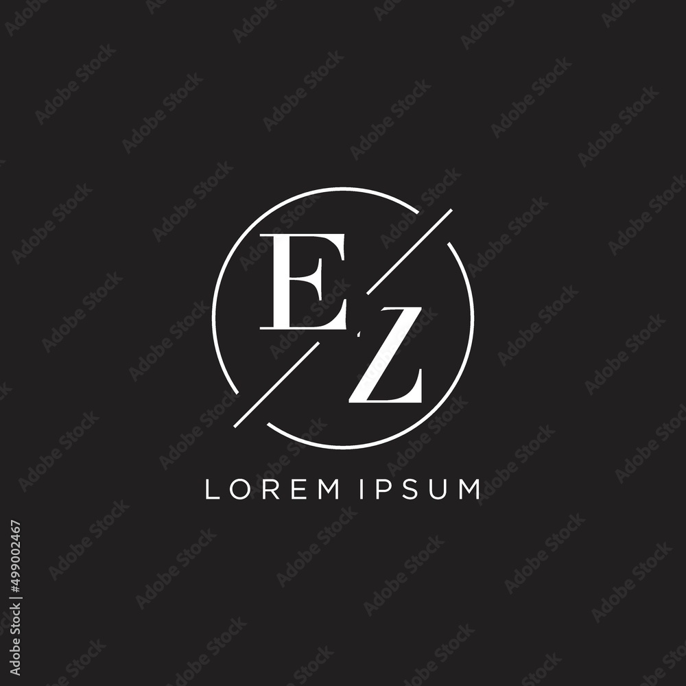 Letter EZ logo with simple circle line. Creative look monogram logo ...