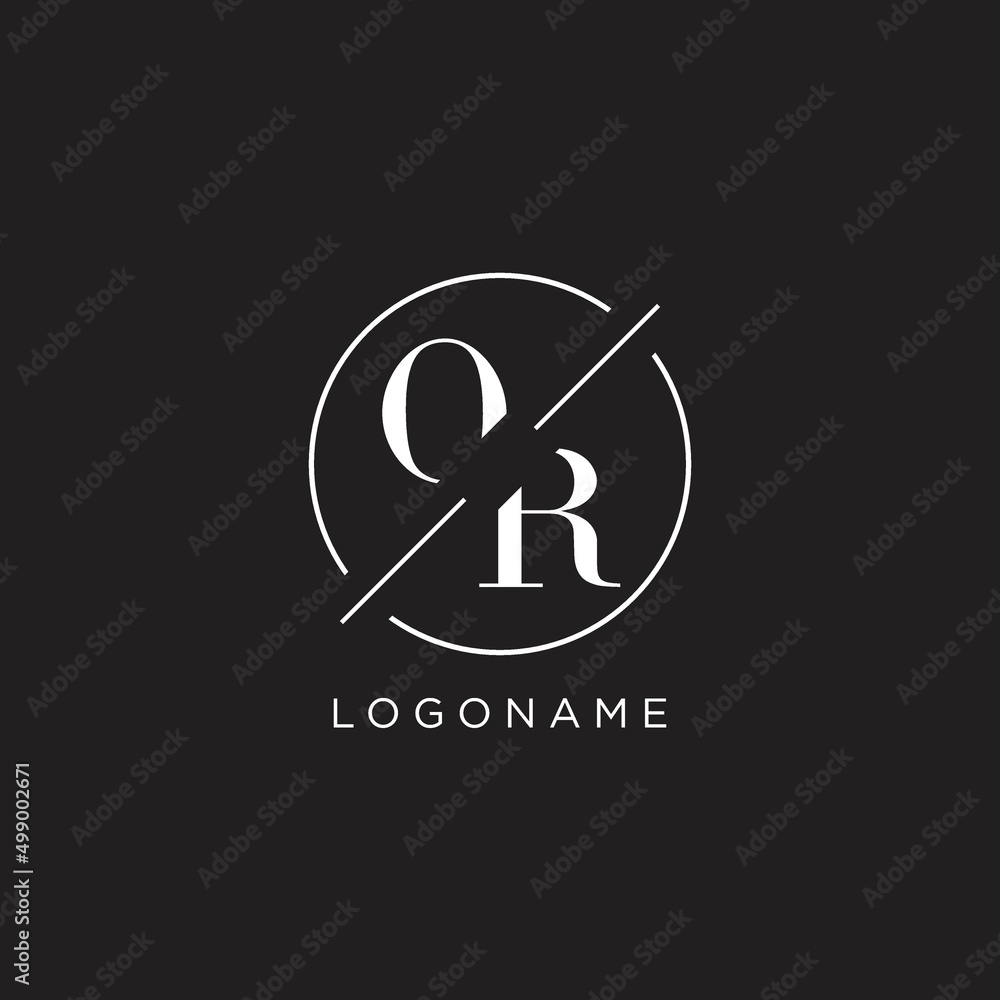 Letter OR logo with simple circle line. Creative look monogram logo ...