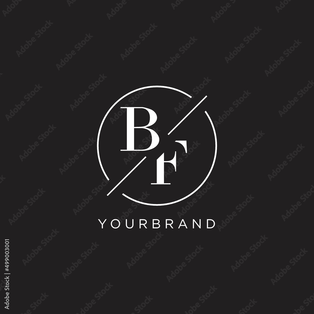 Letter BF logo with simple circle line. Creative look monogram logo ...