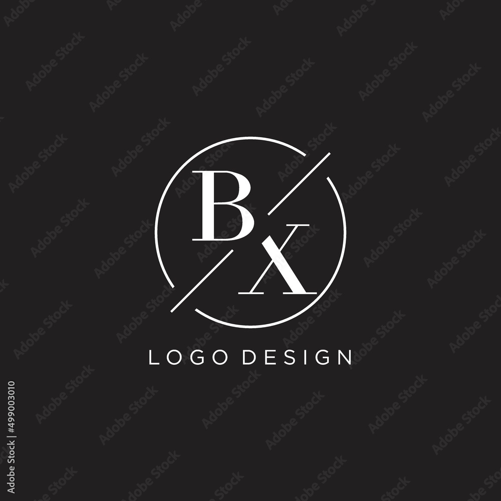 Letter BX logo with simple circle line. Creative look monogram logo ...