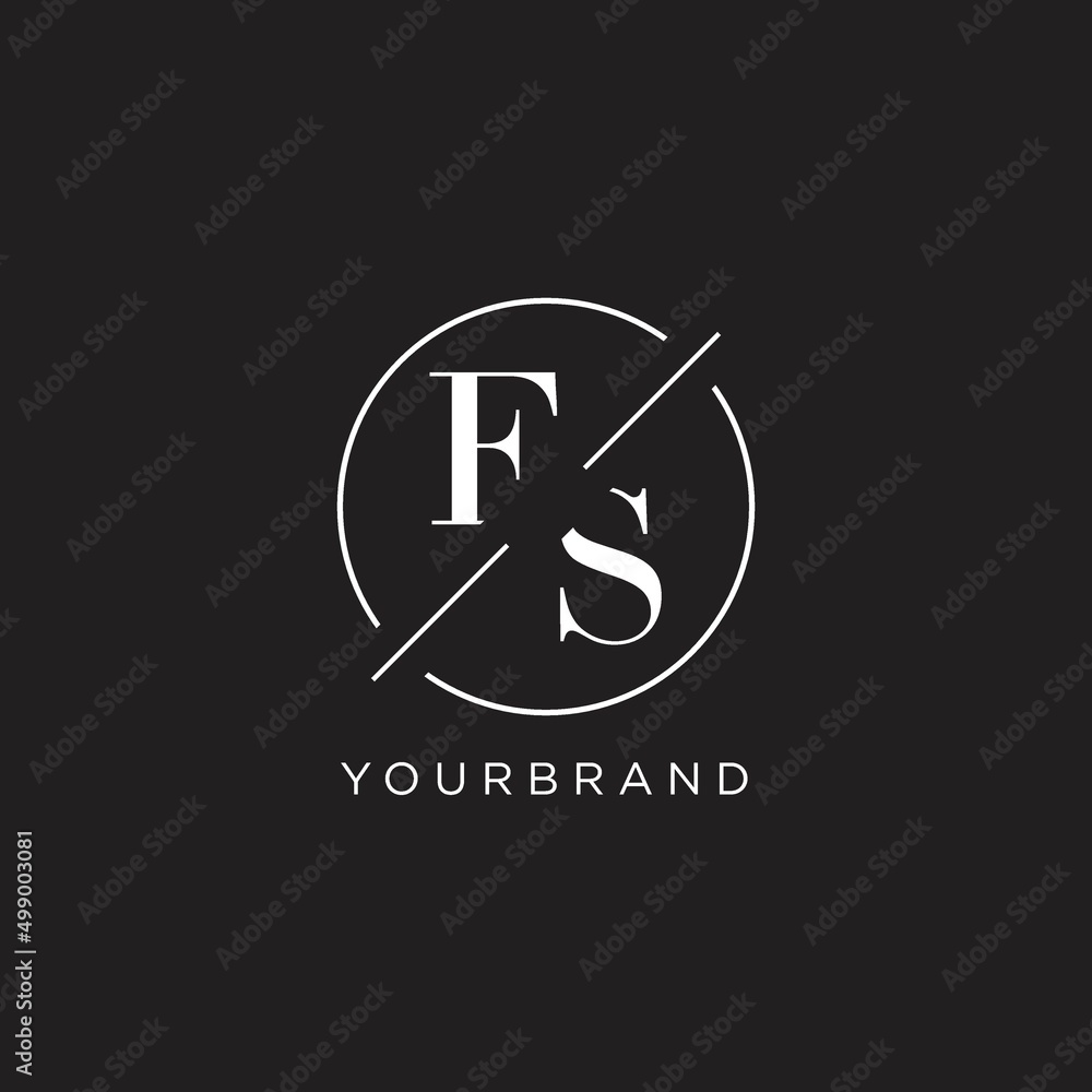 Letter FS logo with simple circle line. Creative look monogram logo ...