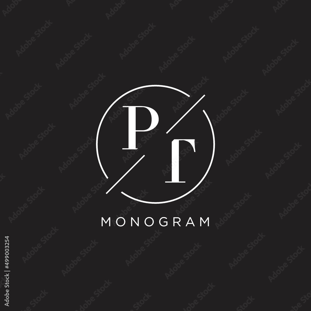 Letter PT logo with simple circle line. Creative look monogram logo ...