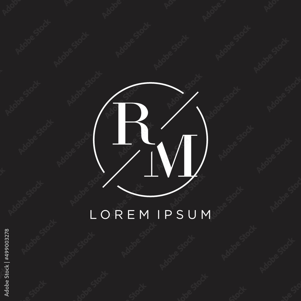Letter RM logo with simple circle line. Creative look monogram logo ...