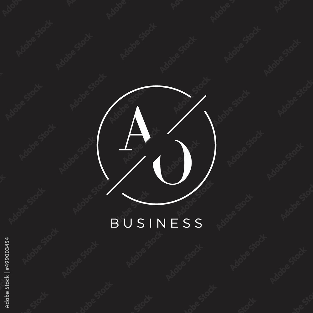 Letter AO logo with simple circle line. Creative look monogram logo ...