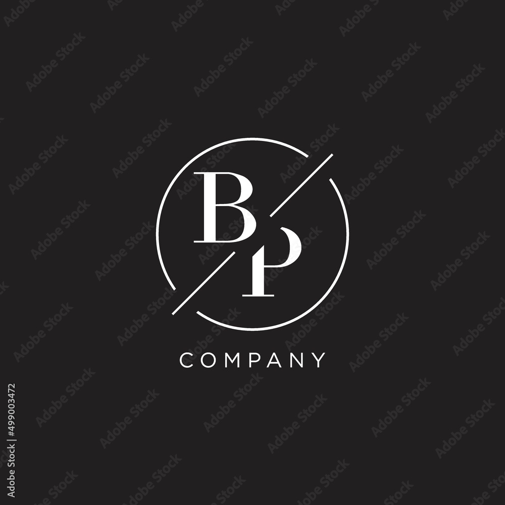 Letter BP logo with simple circle line. Creative look monogram logo ...