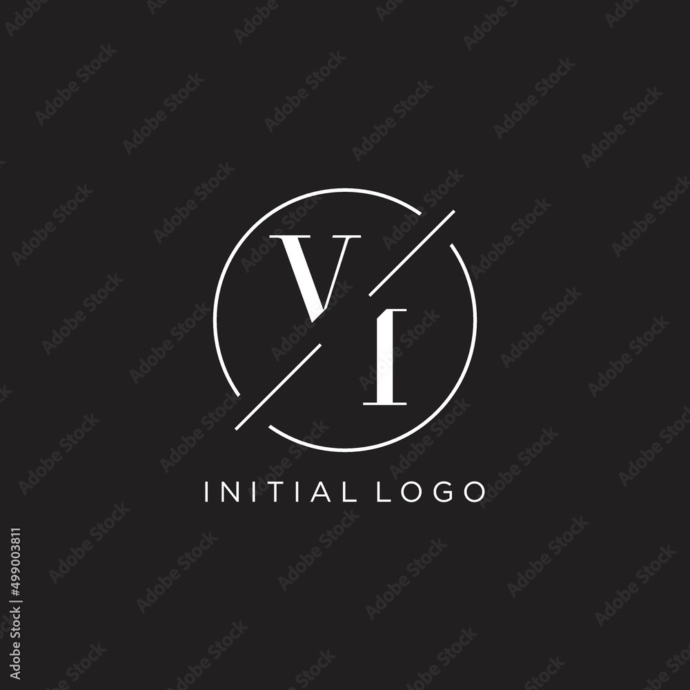 Letter VI logo with simple circle line. Creative look monogram logo ...