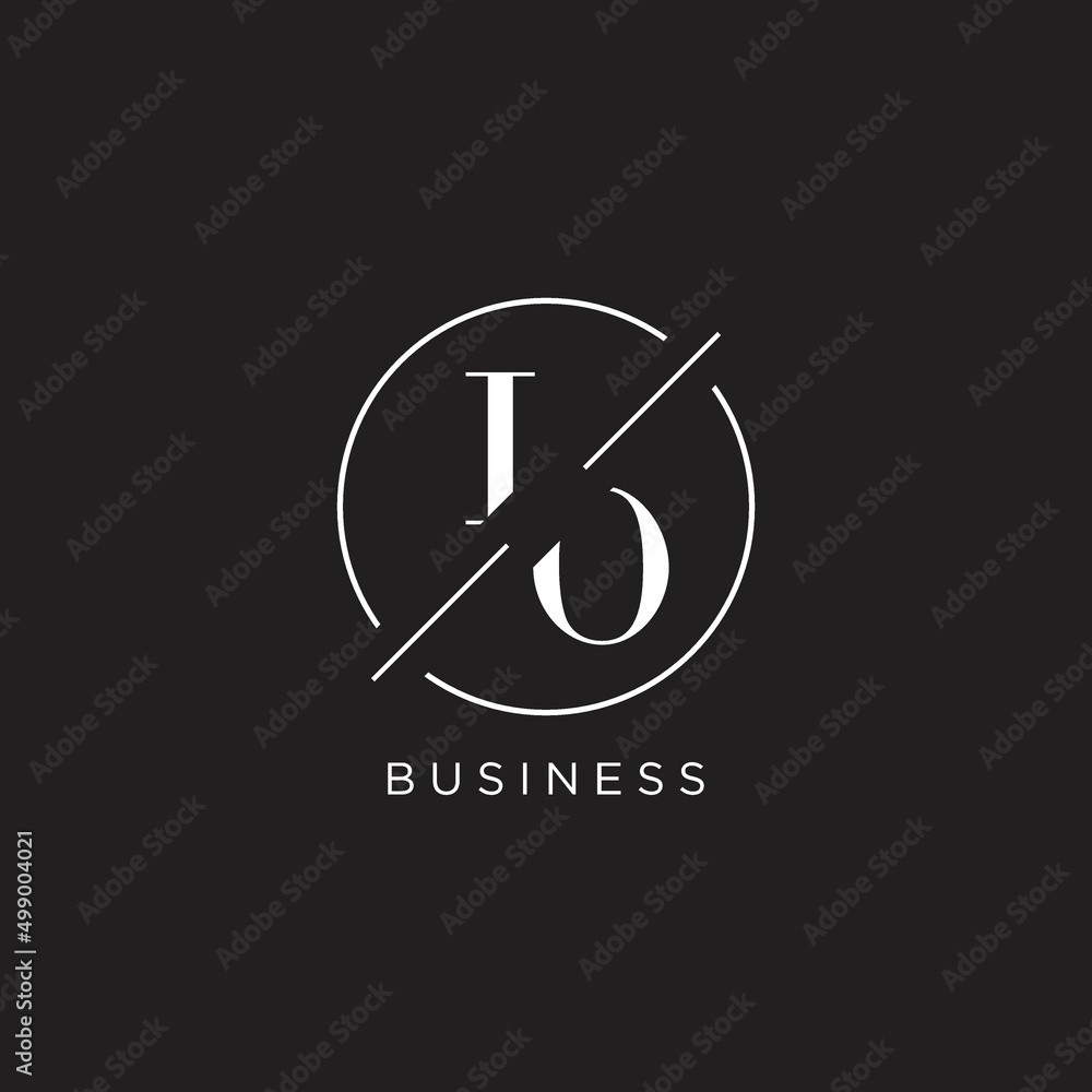 Letter IO logo with simple circle line. Creative look monogram logo ...