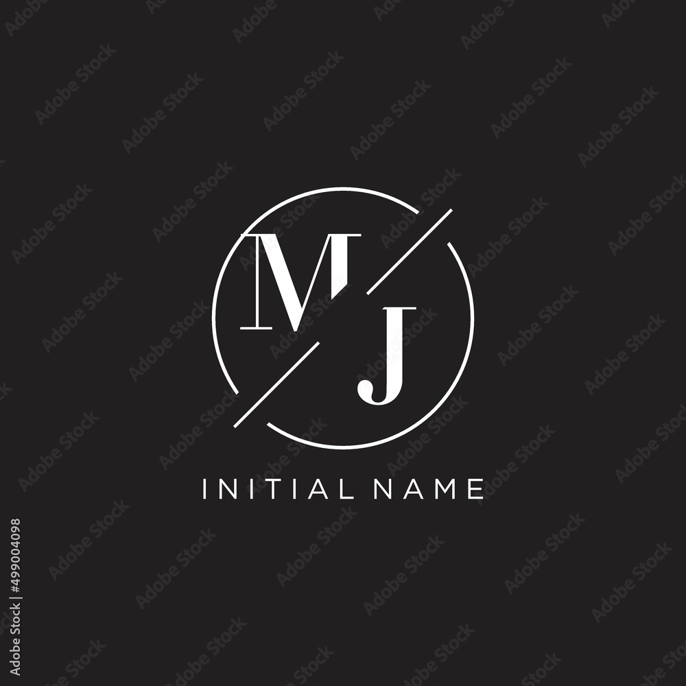 Letter MJ logo with simple circle line. Creative look monogram logo ...