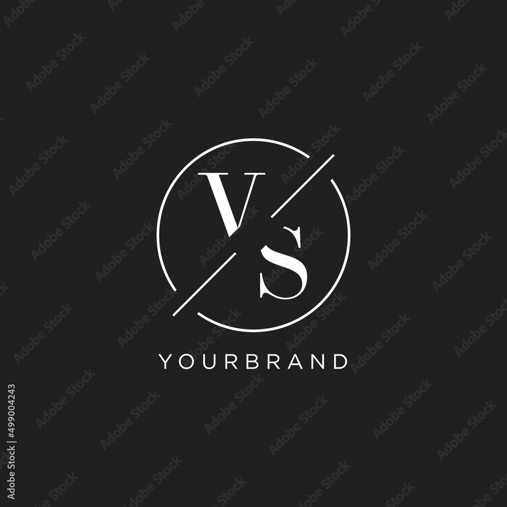 Letter VS logo with simple circle line. Creative look monogram logo ...