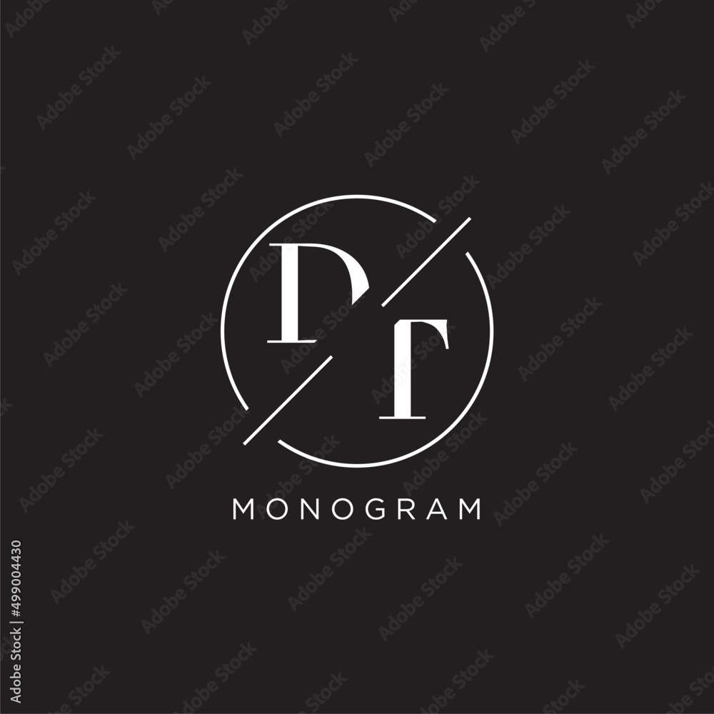 Letter DT logo with simple circle line. Creative look monogram logo ...