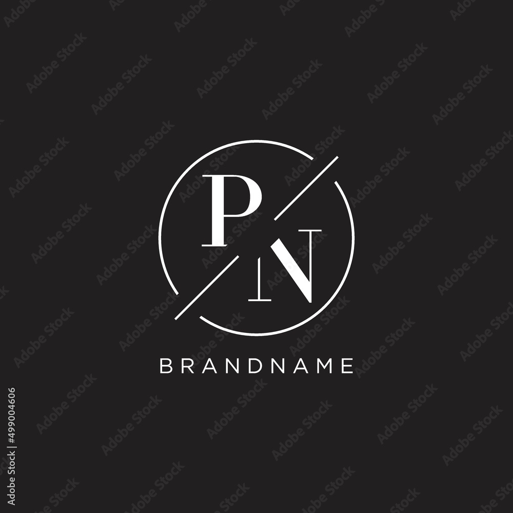 Letter PN logo with simple circle line. Creative look monogram logo ...