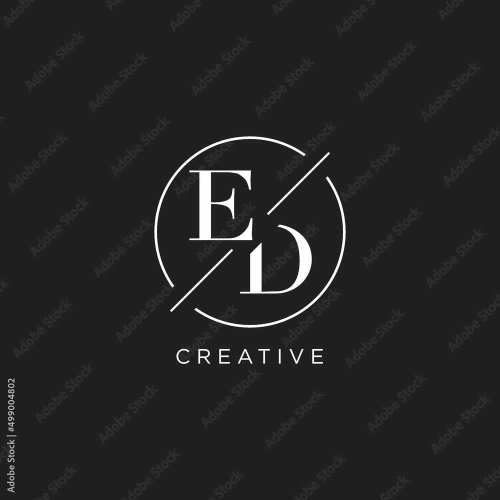 Letter ED logo with simple circle line. Creative look monogram logo ...