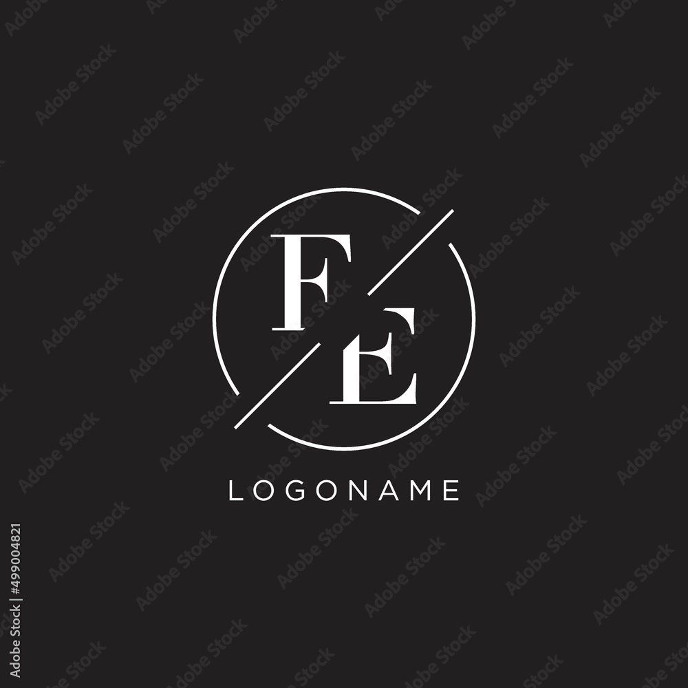 Letter FE logo with simple circle line. Creative look monogram logo ...