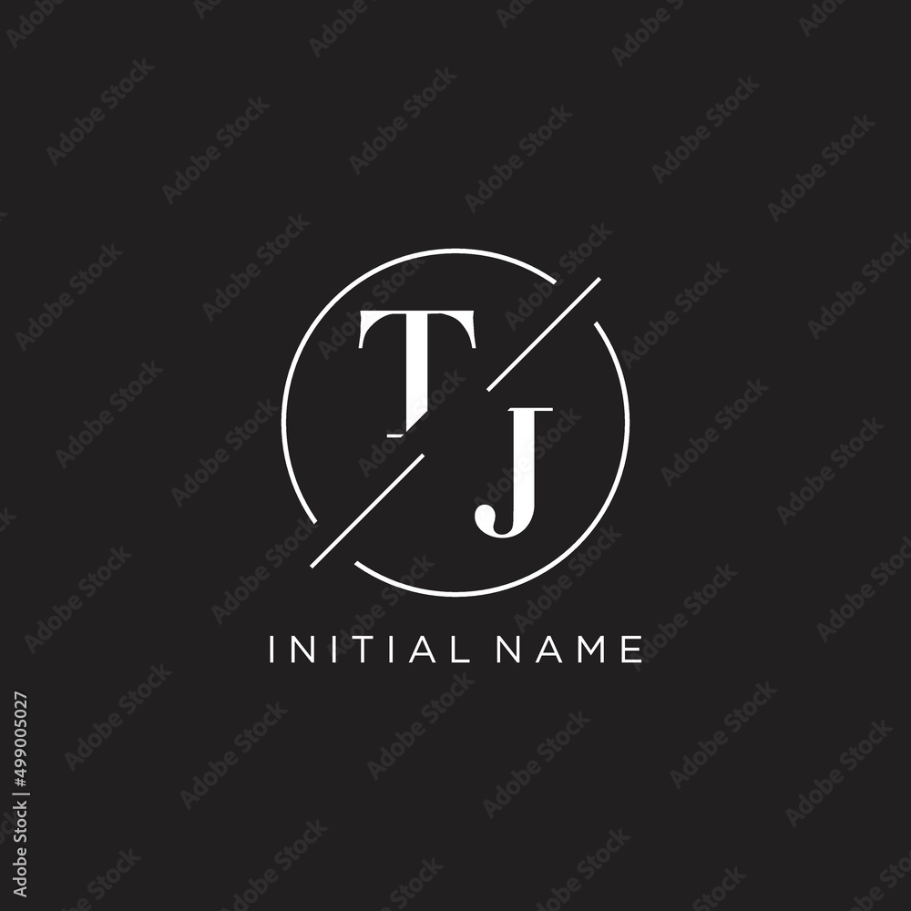 Letter TJ logo with simple circle line. Creative look monogram logo ...