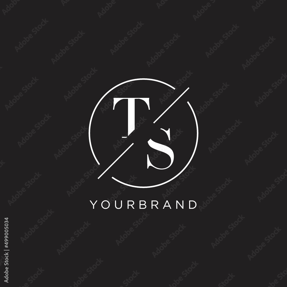 Letter TS logo with simple circle line. Creative look monogram logo design Stock Vector | Adobe ...