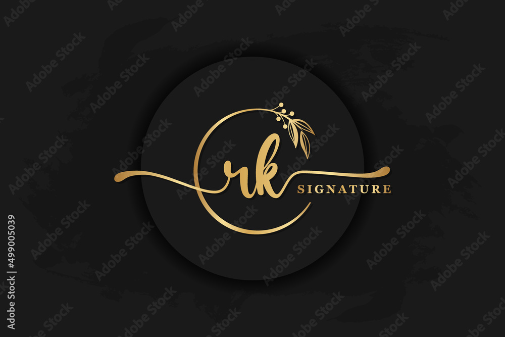 luxury signature logo design initial rk. Handwriting vector logo design ...