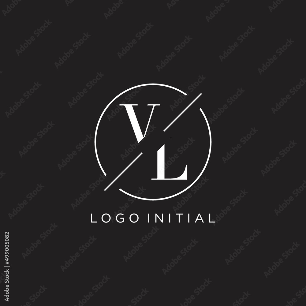 Letter VL logo with simple circle line. Creative look monogram logo ...