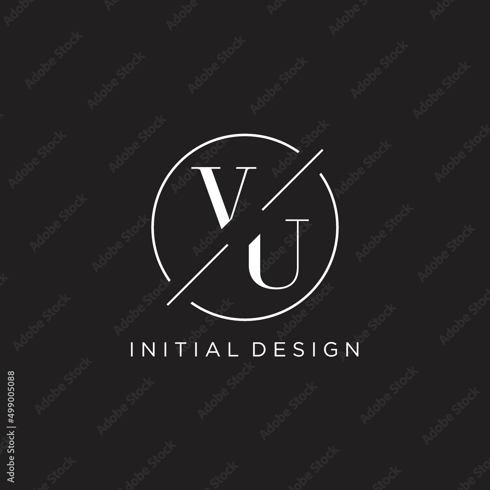 Letter VU logo with simple circle line. Creative look monogram logo ...