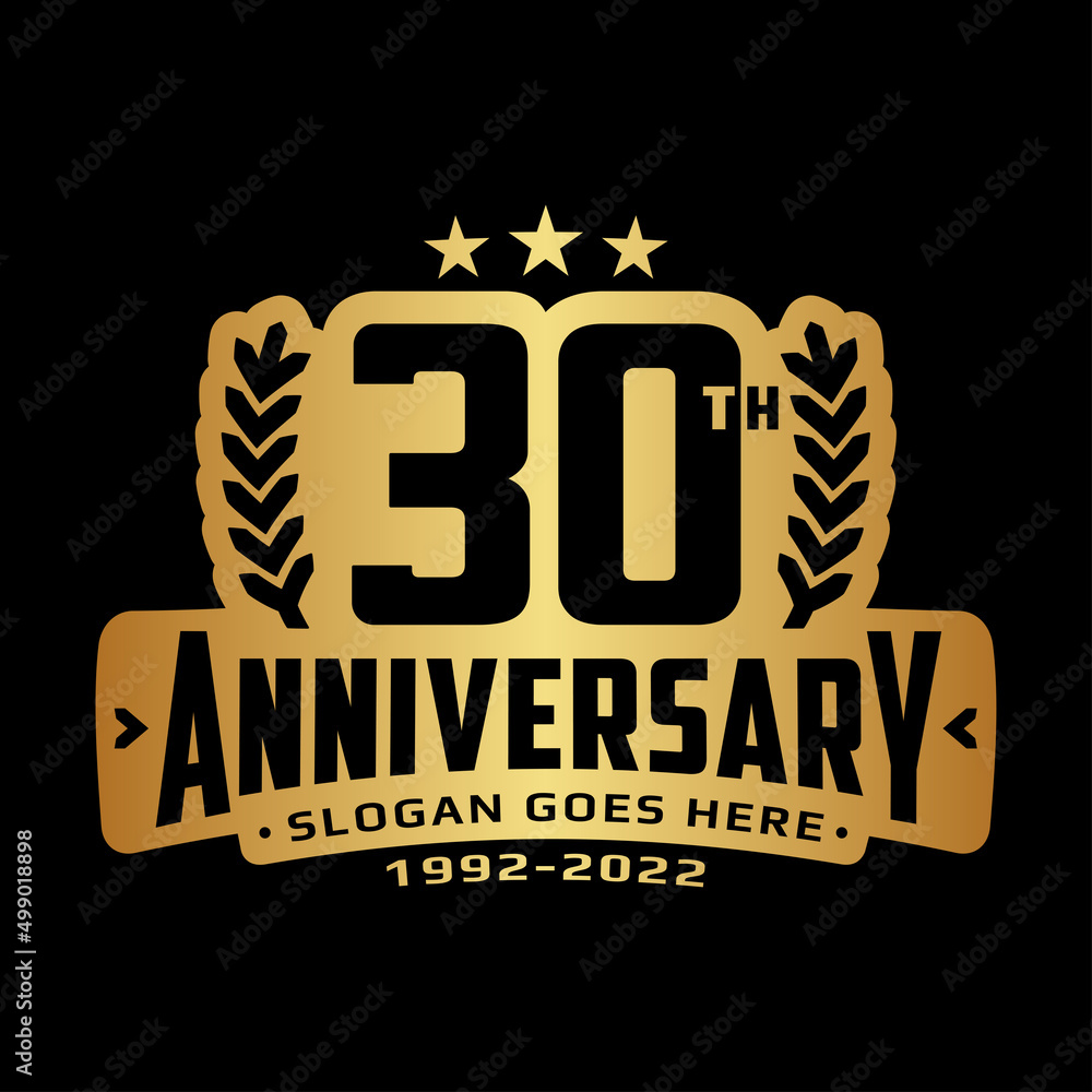 30 years anniversary logo design template. 30th anniversary celebration ...