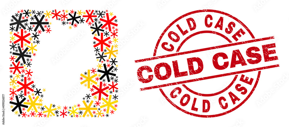 German geographic map mosaic in German flag official colors - red ...