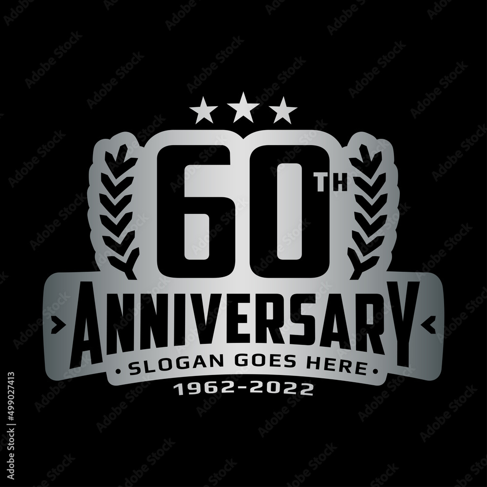 60 years anniversary logo design template. 60th anniversary celebration ...