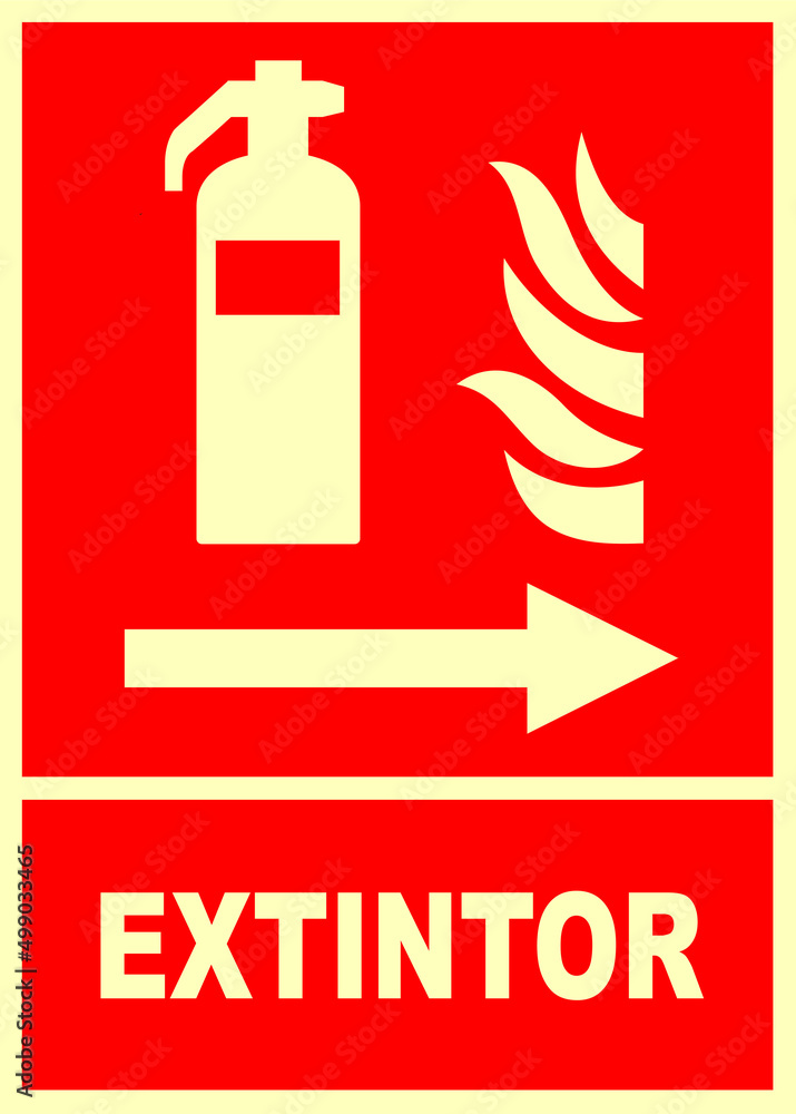 cf004, señal, llamas, extintor , icono, rojo, símbolo, estándar, flamas ...