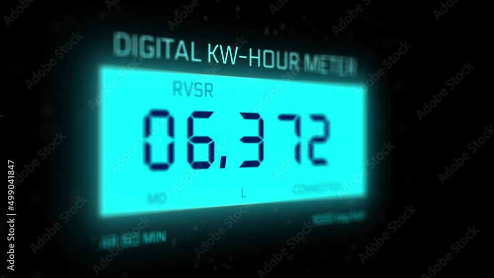 Seconds digital clock countdown Blue numbers on a Computer Screen in Defocus. Timer with led ...