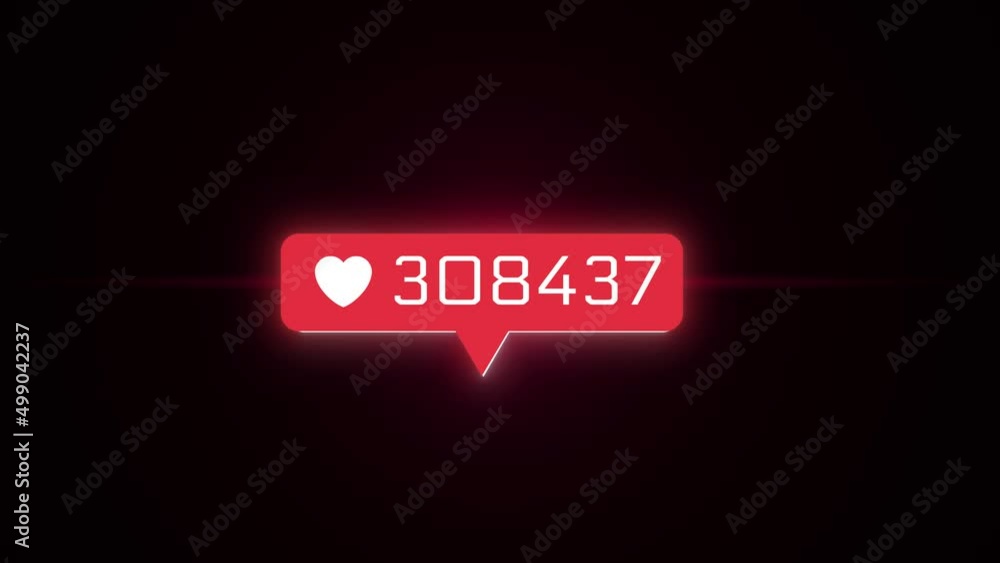 Animation of Glow instagram increasing like heart Loop Background ...
