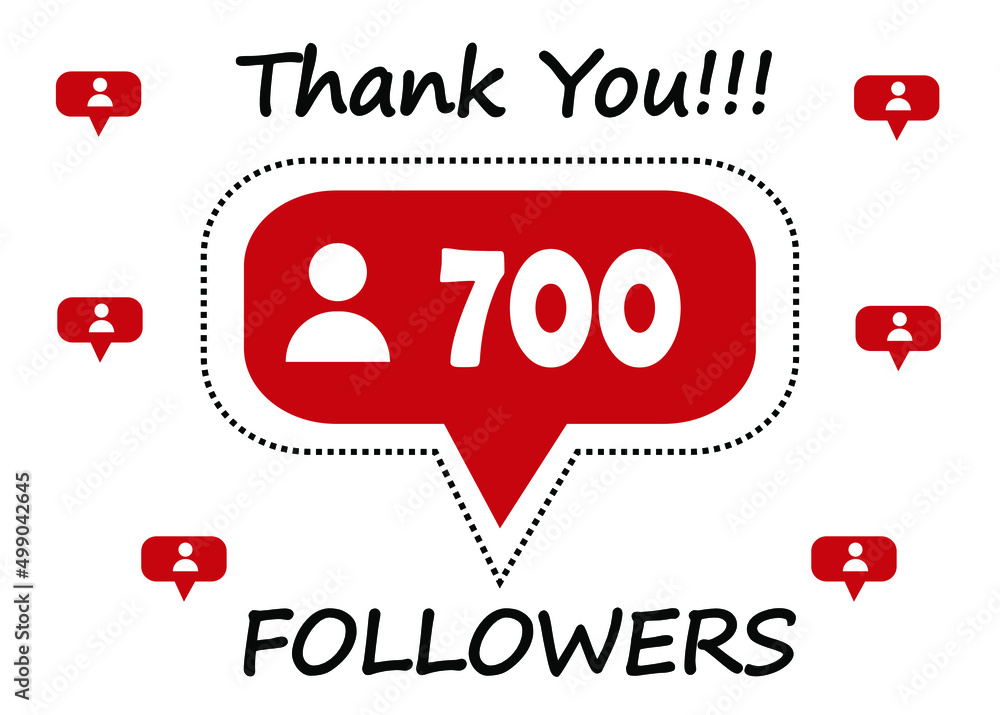 700 followers. Banner for social media with thanks. Vector illustration ...